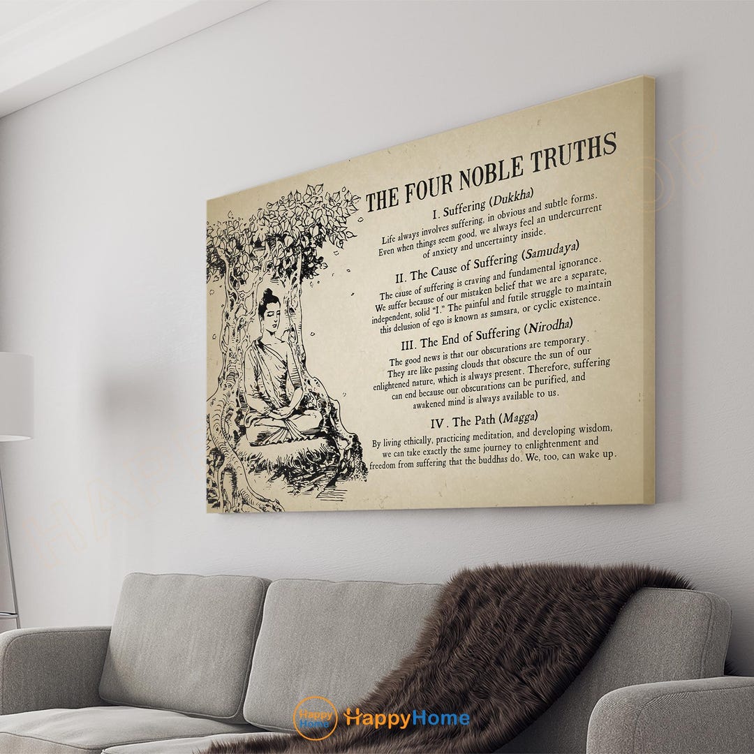 The Four Noble Truths Buddhist Wall Art Buddha Zen Quotes Spiritual ...