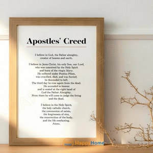 The Apostles' Creed Wall Art Bible Verse Scripture Prints Christian ...