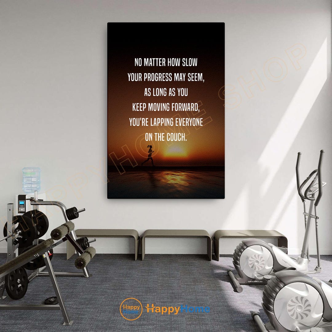 Motivational Running Poster Keep Moving Forward Wall Art Workout Room ...