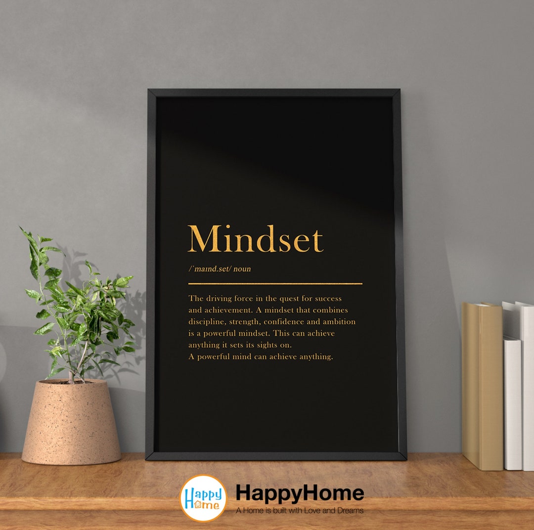 Mindset Definition Wall Art Motivational Wall Art | Inspirational ...
