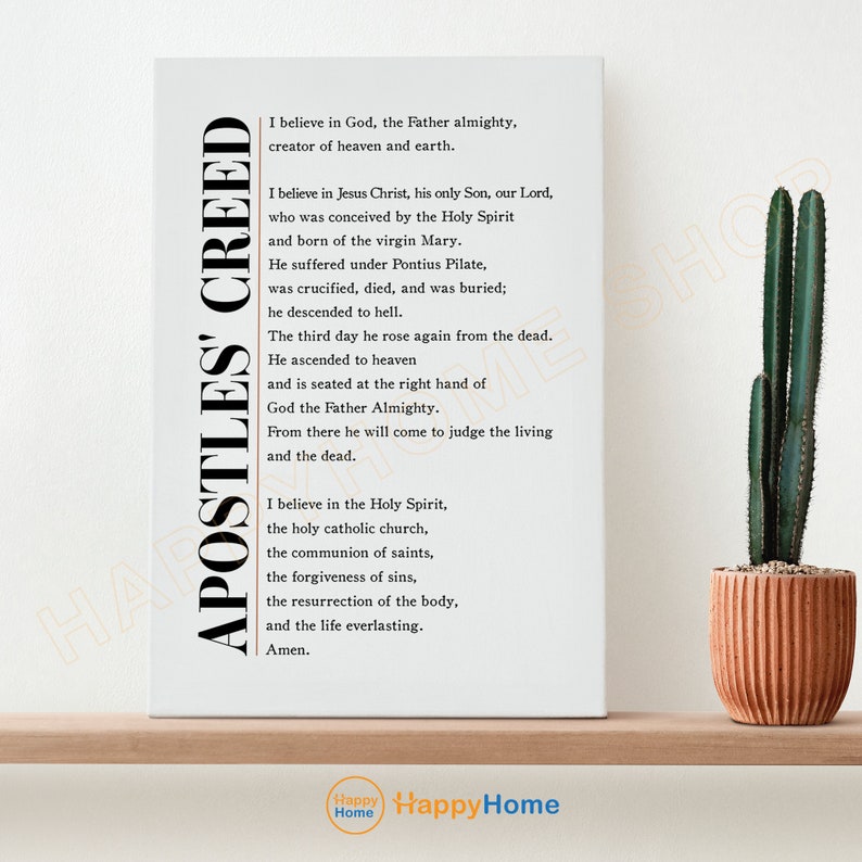 The Apostles' Creed Wall Art Bible Verse Prayer Wall Art Scripture ...