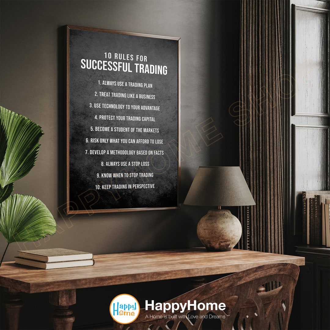 10 Rules for Successful Trading Wall Art Investing Quotes Trading ...