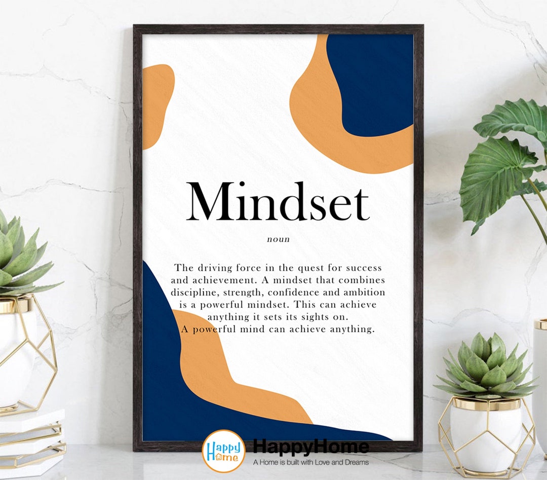 Mindset Definition Wall Art Motivational Wall Art | Inspirational ...