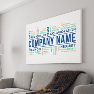 Personalized Company Values Wall Art Business Core Values Sign ...