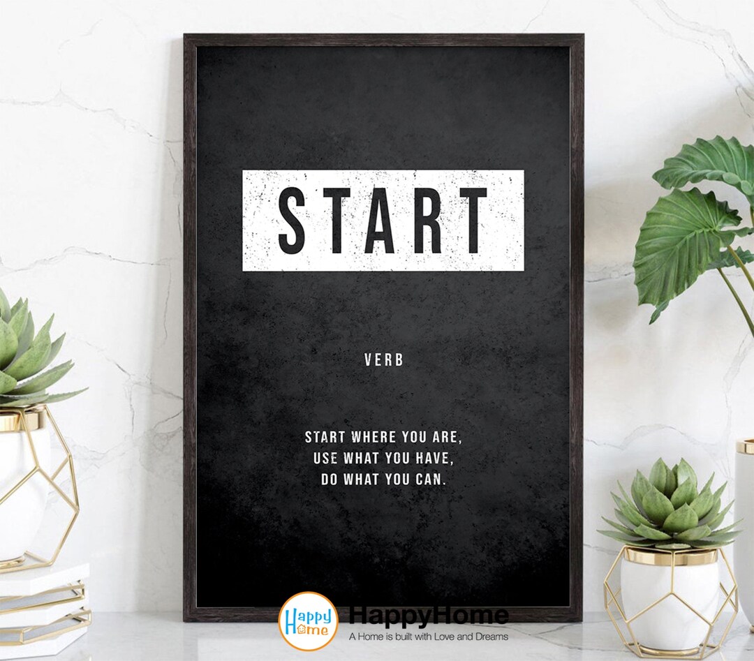 Start Definition Poster Motivational Wall Art | Inspirational Wall Art ...