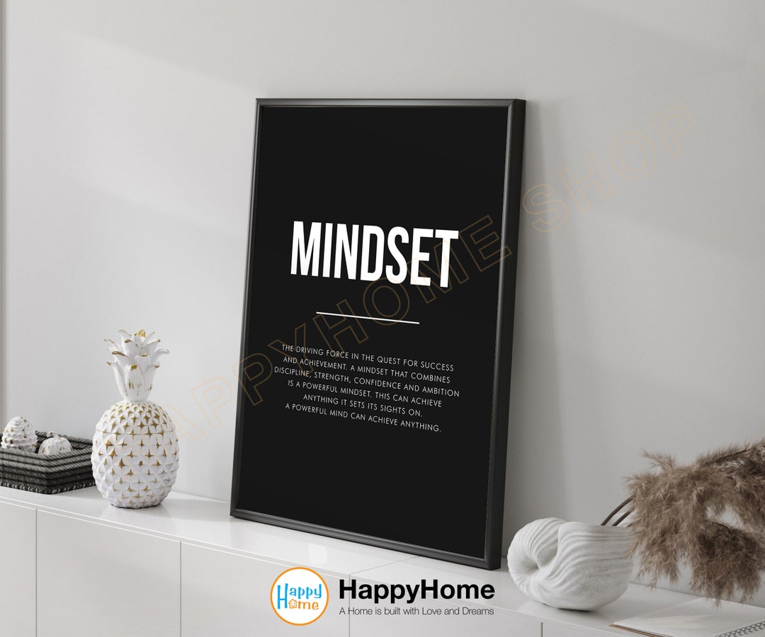 Mindset Definition Wall Art Motivational Wall Art | Inspirational ...