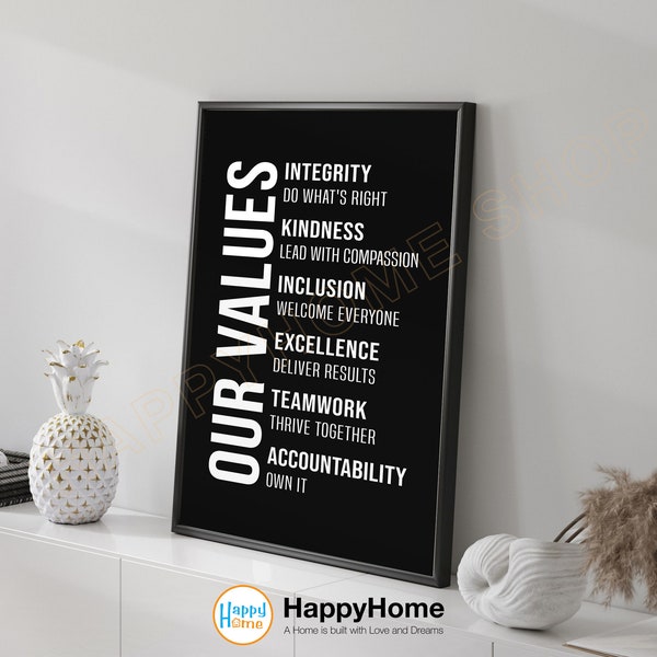 Core Values Poster - Etsy