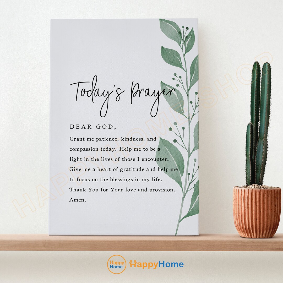 Today's Prayer Wall Art Daily Prayer Bible Verse Scripture Quote Prints ...