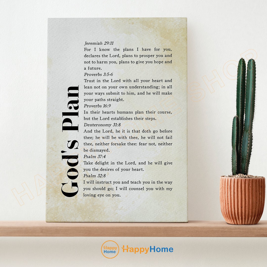 God's Plan for Your Life Bible Verse Wall Art Scripture Quote Print ...