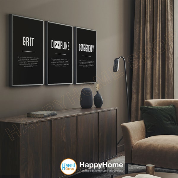 Discipline Motivational Wall Art - Etsy