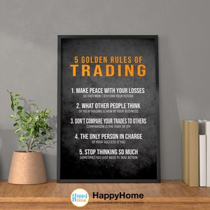 5 Golden Rules of Trading Wall Art Motivational Quotes Inspirational ...