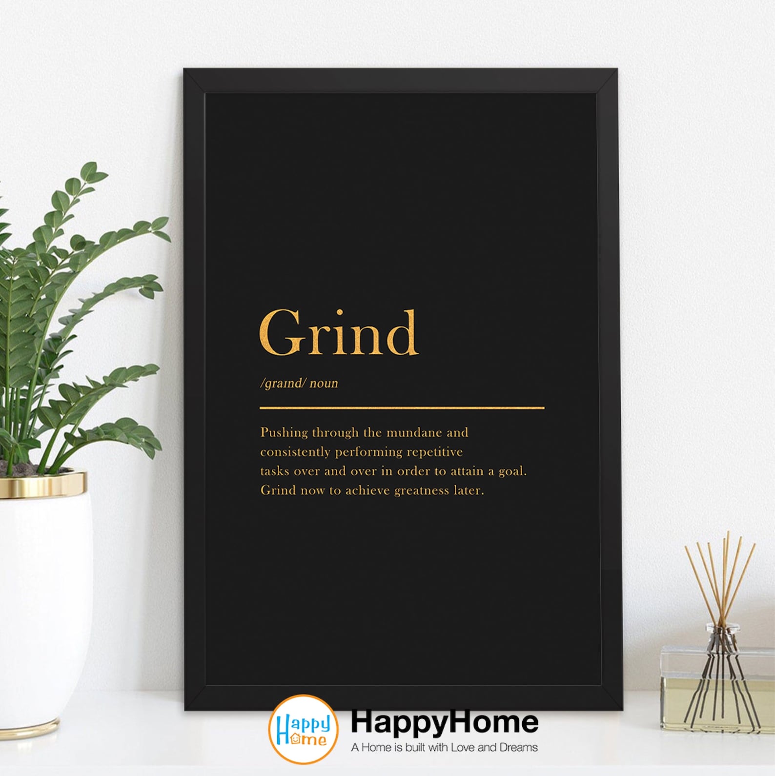 Grind Definition Poster Motivational Wall Art Inspirational - Etsy