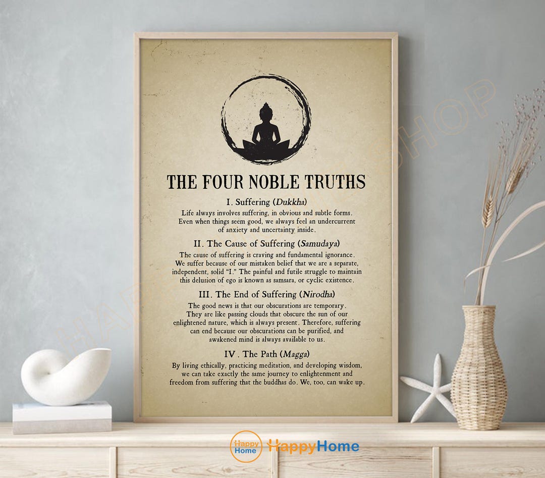 The Four Noble Truths Buddhist Wall Art Buddha Zen Quotes Spiritual ...