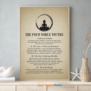 The Four Noble Truths Buddhist Wall Art Buddha Zen Quotes Spiritual ...