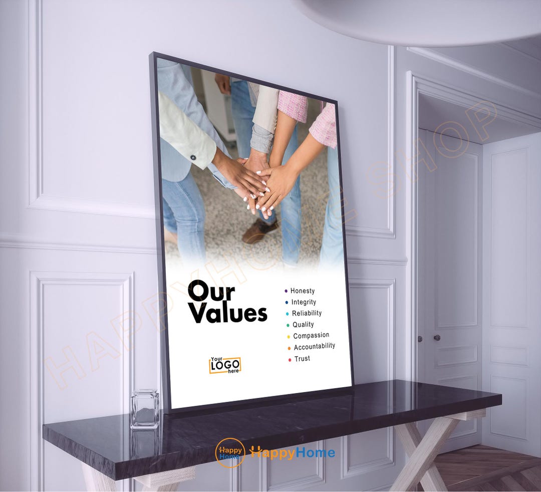 Personalized Company Our Values Wall Art Business Core Values Poster ...