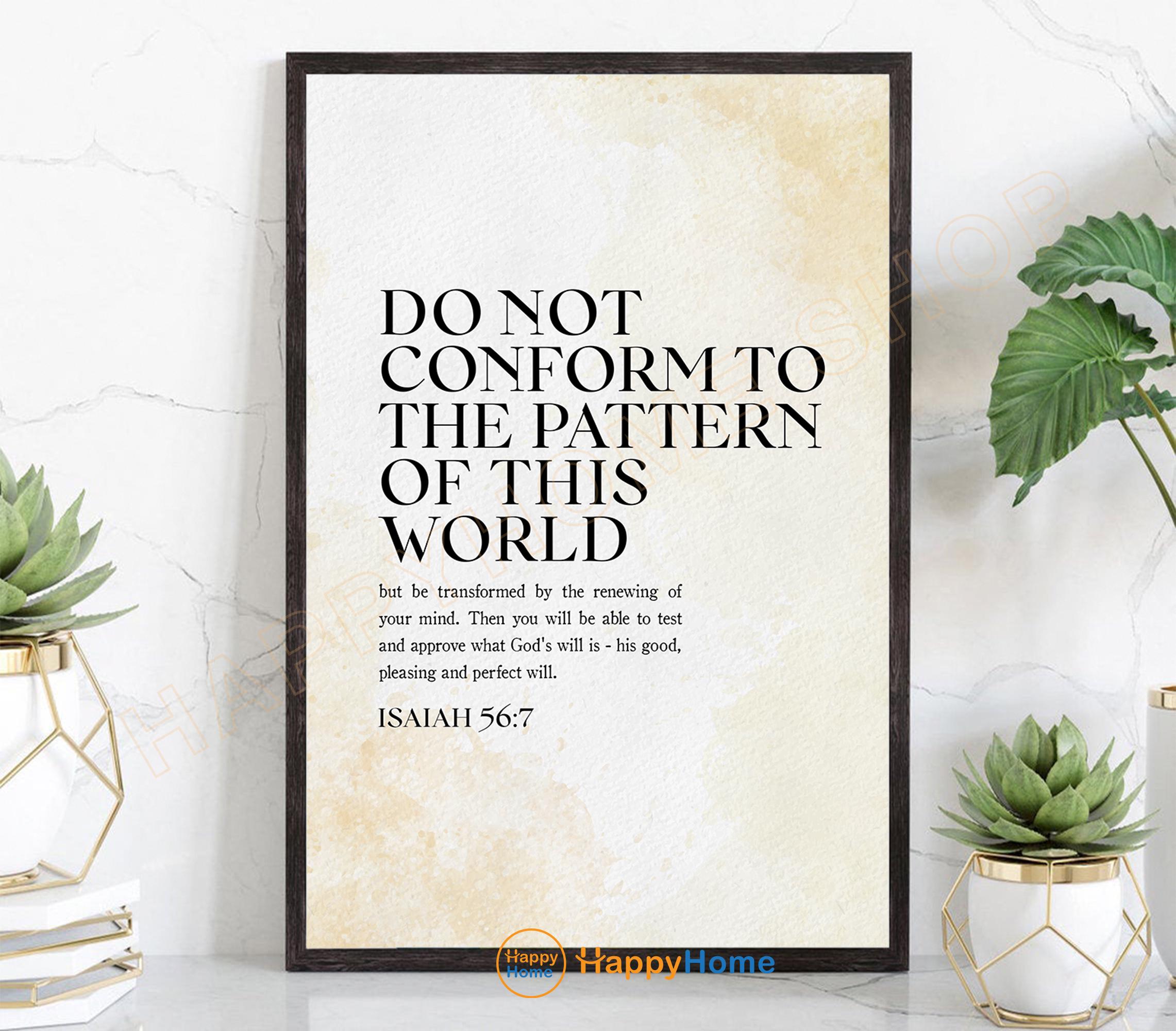 Romans 12:2 Bible Verse Wall Art Do Not Conform to the Pattern of This ...