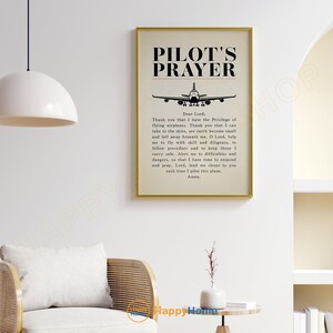 Pilot's Prayer Wall Art Aviation Prints Airplanes Quote Canvas Wall ...