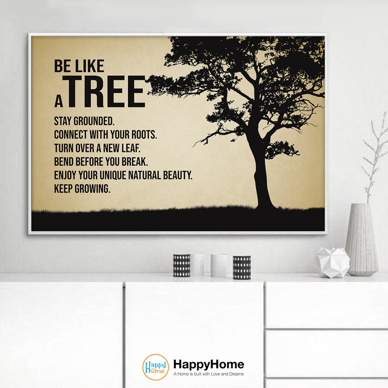 Be Like A Tree Motivational Poster Inspirational Wall Art ...