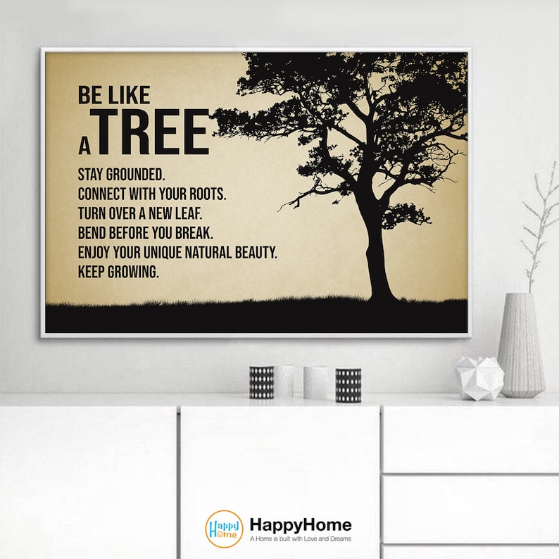 Be Like A Tree Motivational Poster Inspirational Wall Art ...