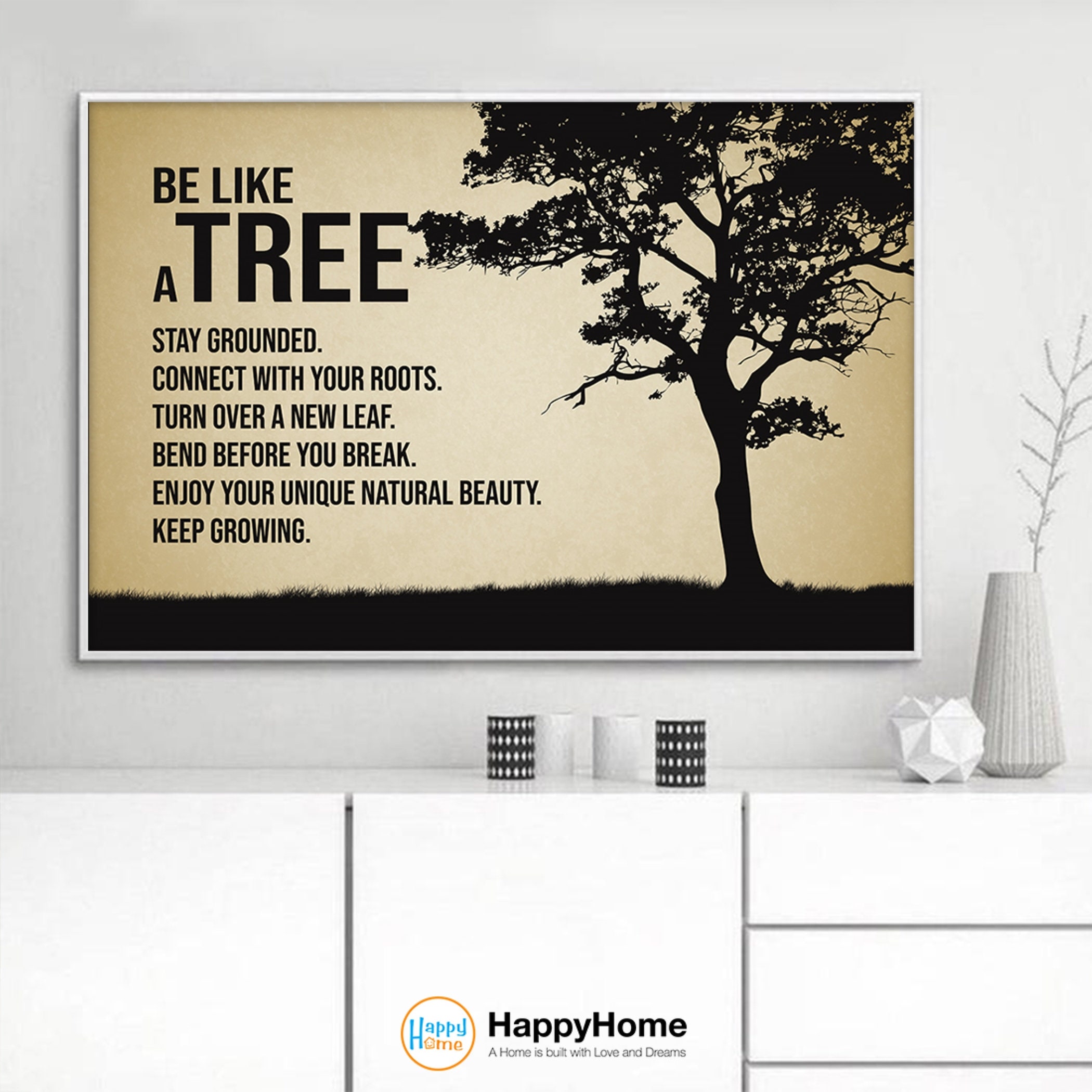 Be Like A Tree Motivational Poster Inspirational Wall Art ...