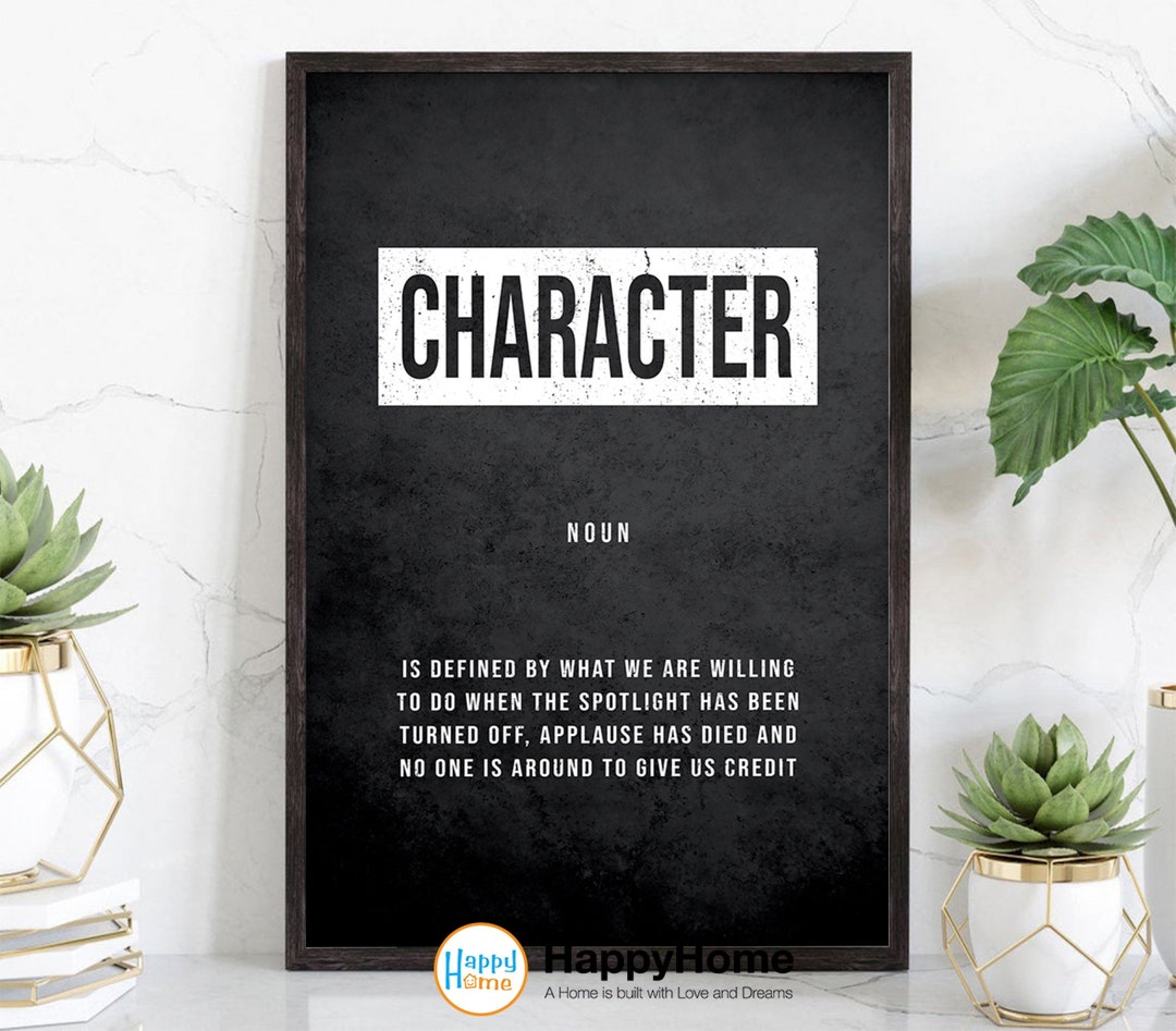 Character Definition Motivational Wall Art | Inspirational Wall Art ...