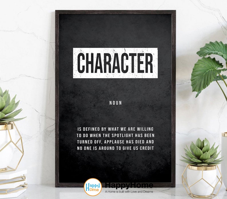 Character Definition Motivational Wall Art | Inspirational Wall Art ...