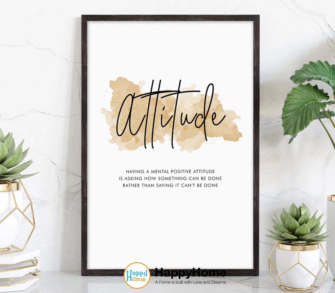 Attitude Definition Poster Motivational Wall Art | Inspirational Wall ...