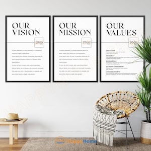 Personalized Business Statement Our Vision Our Mission Our Values Wall ...