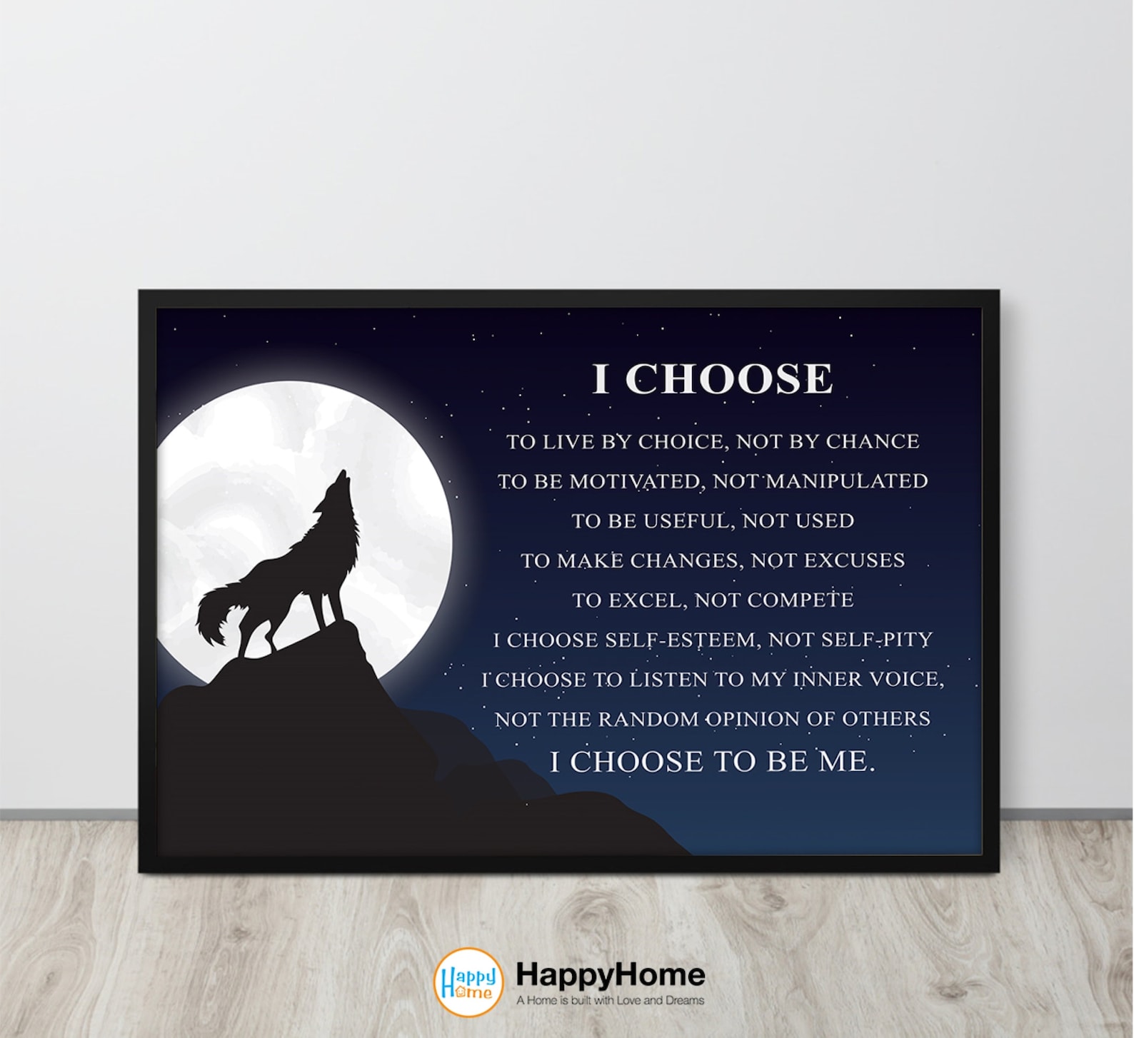 Wolf Poster Motivational Inspirational Quotes Poster I Choose - Etsy