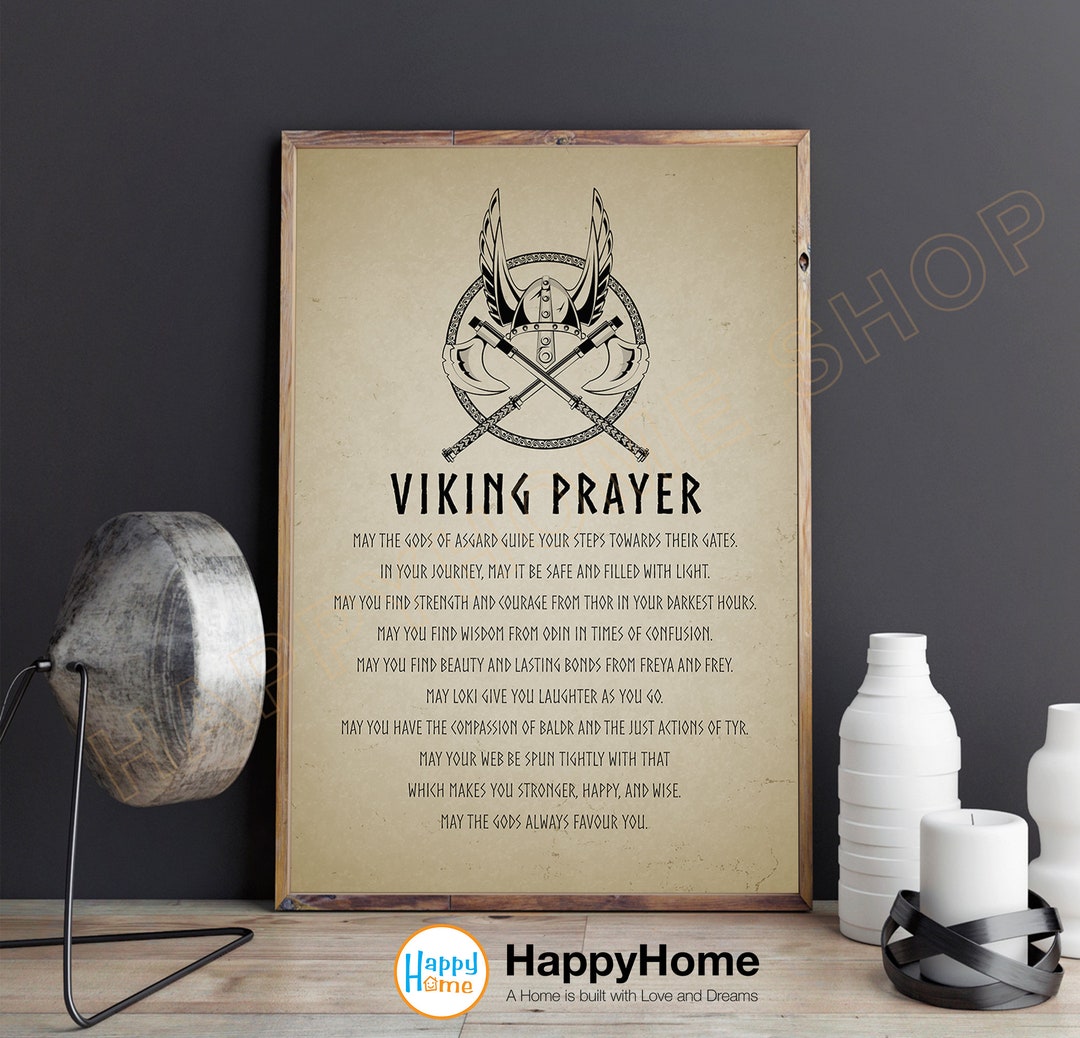 Viking Prayer Wall Art Viking Warrior Motivational Quotes Inspirational ...