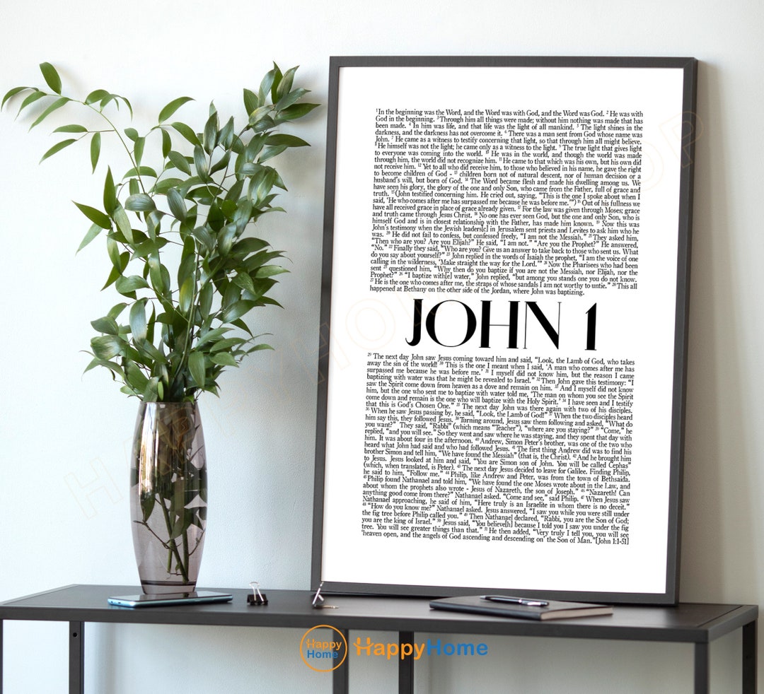 John 1 NIV Bible Verse Wall Art the Word Became Flesh Scripture Print ...