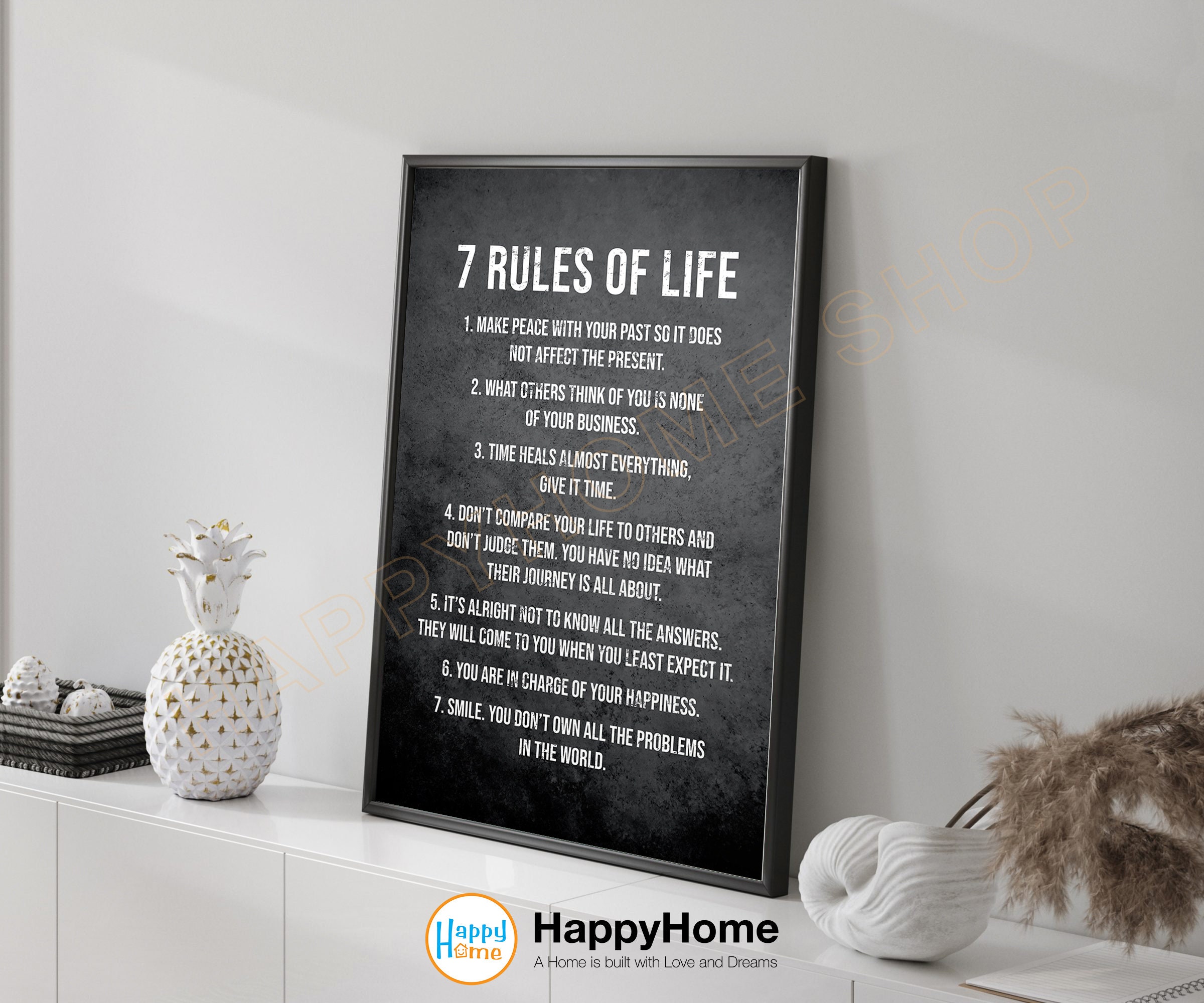 7 Rules of Life Motivational Inspirational Wall Art Ver. 2 - Etsy