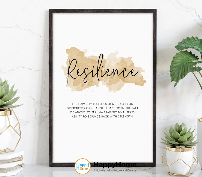 Resilience Definition Poster Motivational Wall Art - Etsy