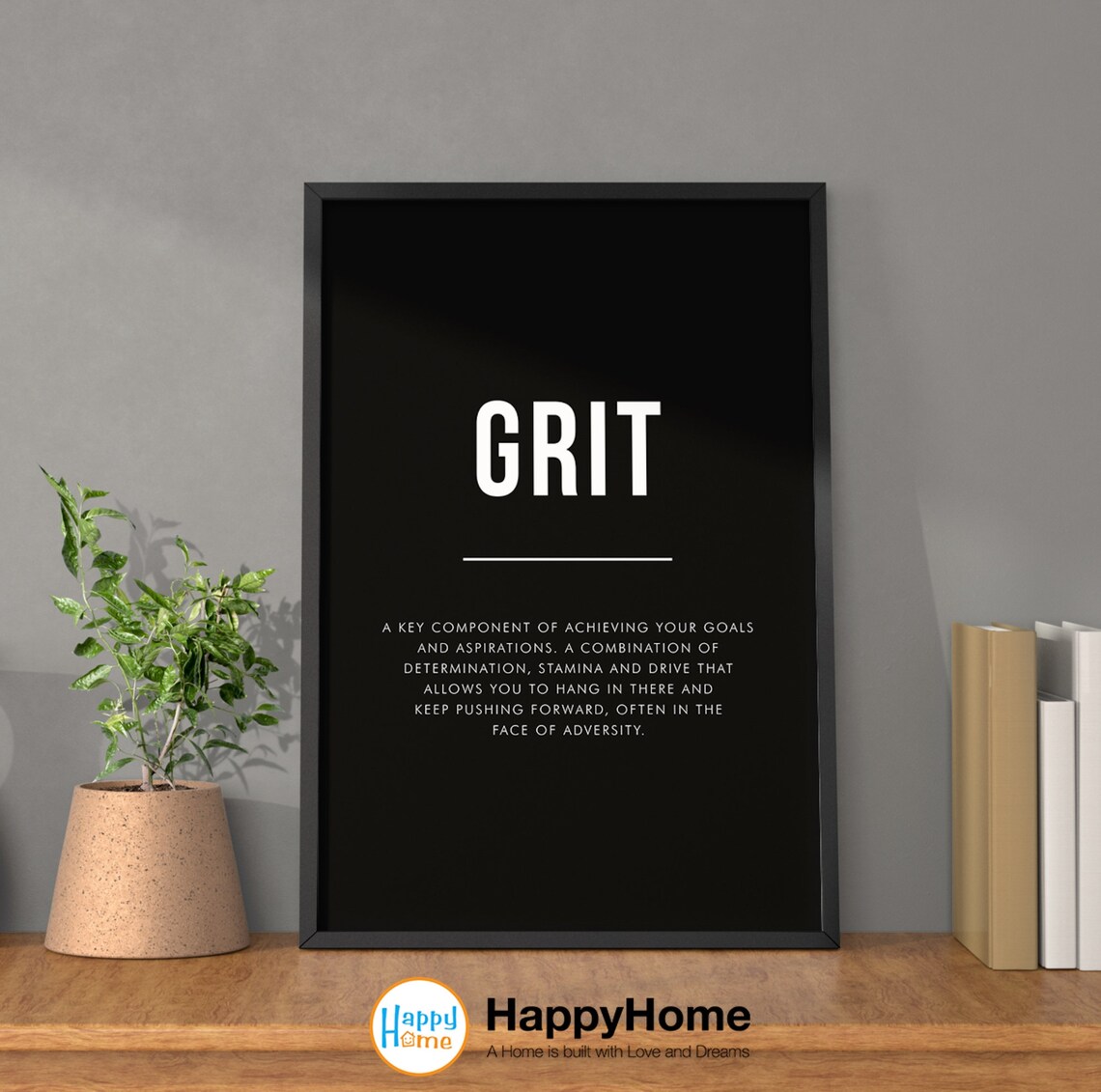 Grit Definition Poster Motivational Wall Art Inspirational - Etsy