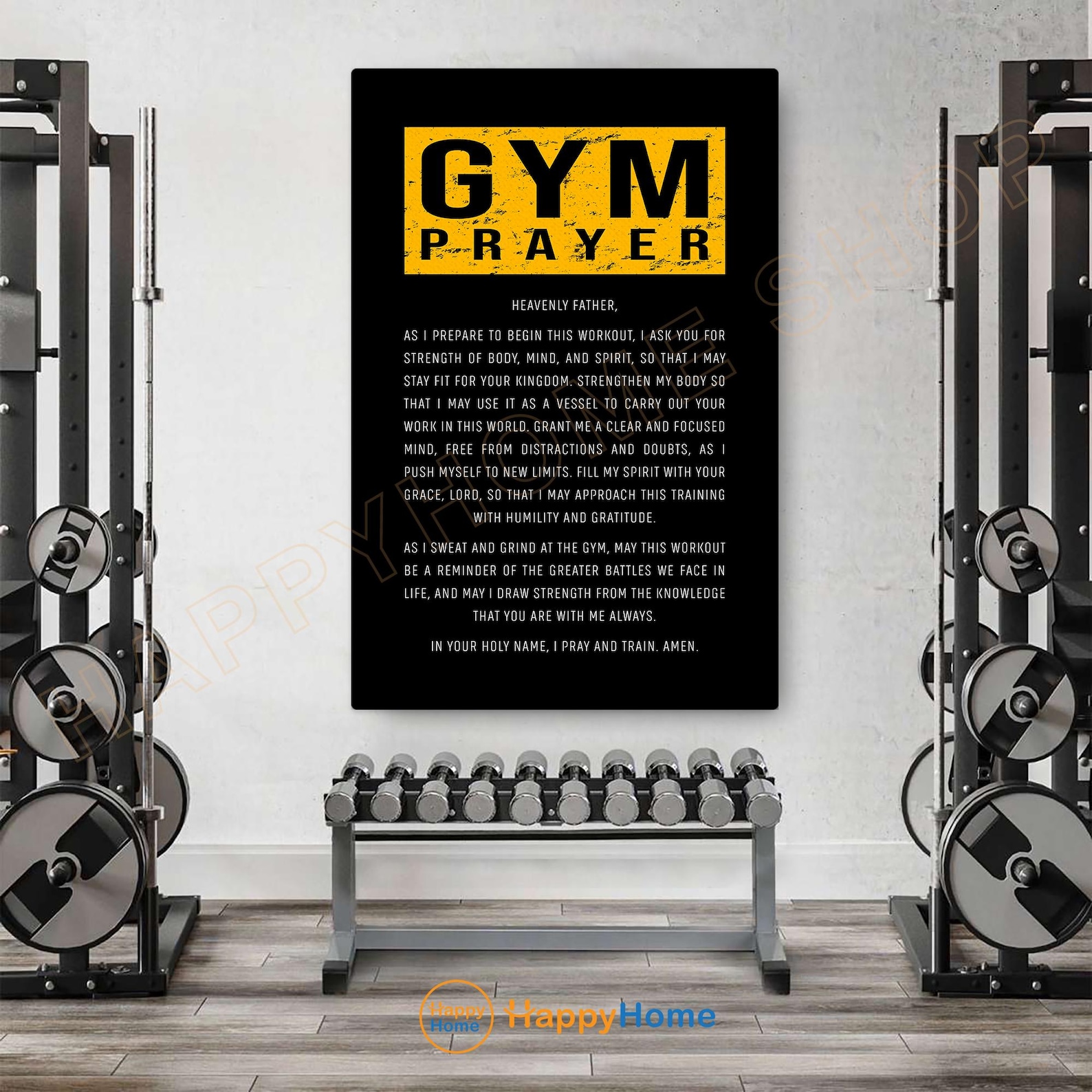 Gym Prayer Wall Art Room Decor Gym Prayer Sign Gym Poster Fitness Sign ...