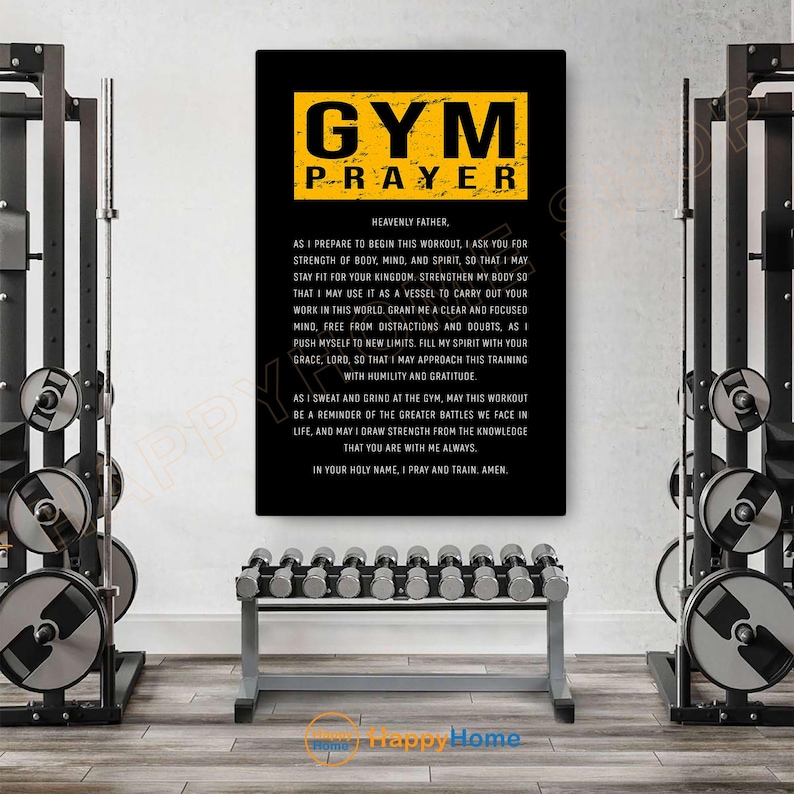 Gym Prayer Wall Art Room Decor Gym Prayer Sign Gym Poster Fitness Sign ...