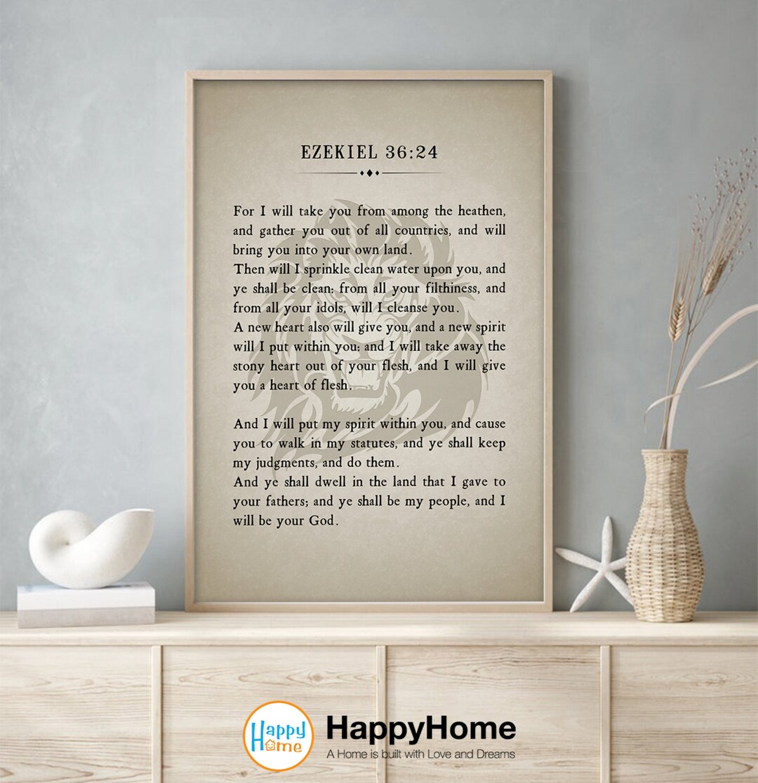 Ezekiel 36:24 Wall Art Bible Verses Poster Motivational Art ...