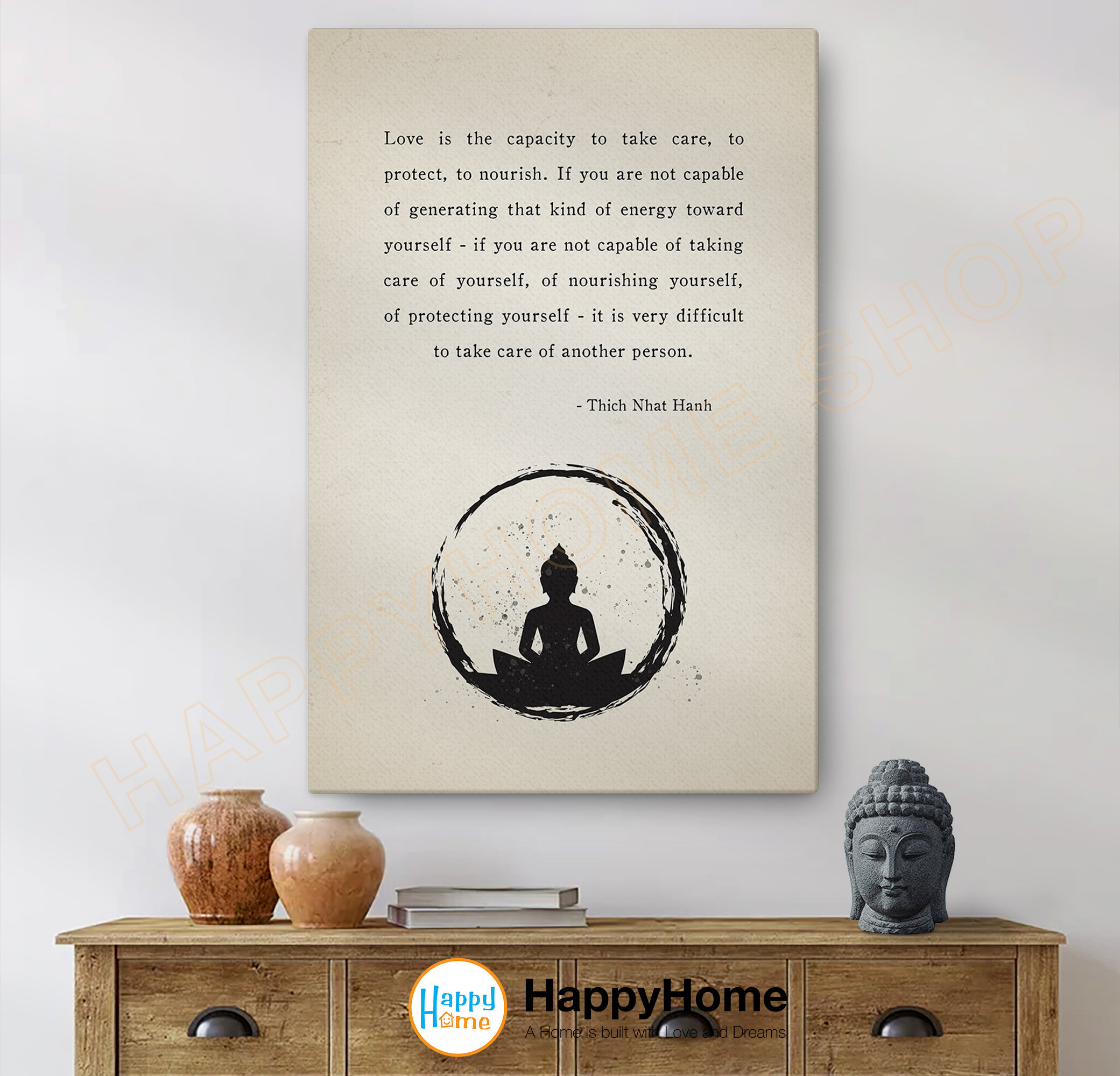 Thich Nhat Hanh Quote Wall Art Love Definition Motivational - Etsy