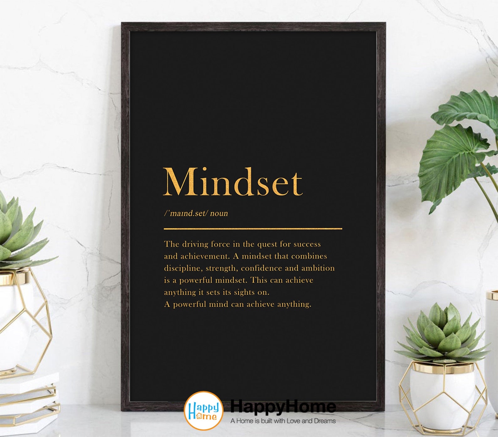 Mindset Definition Wall Art Motivational Wall Art | Inspirational ...