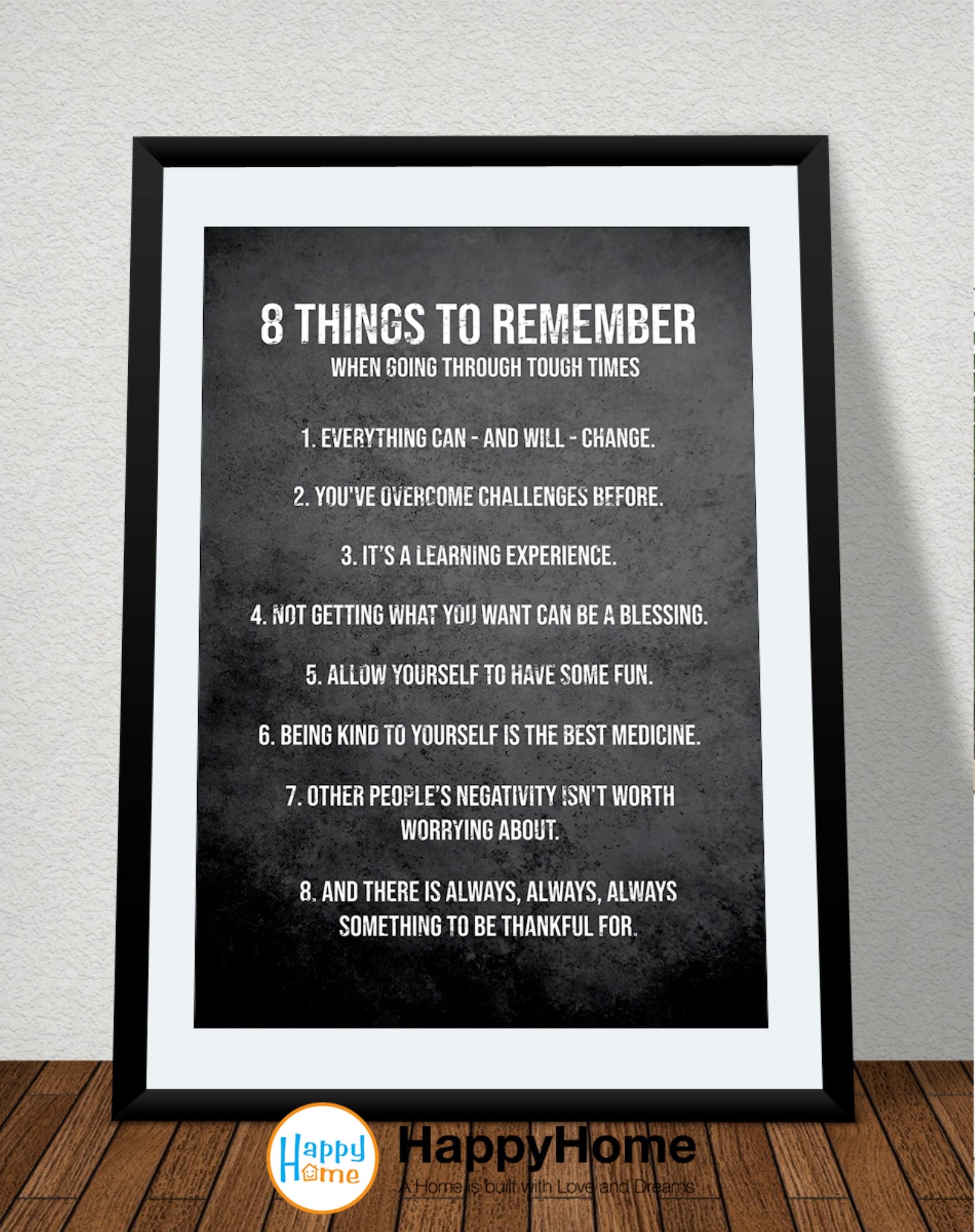 8 Things to Remember Motivational Inspirational Wall Art Ver. - Etsy