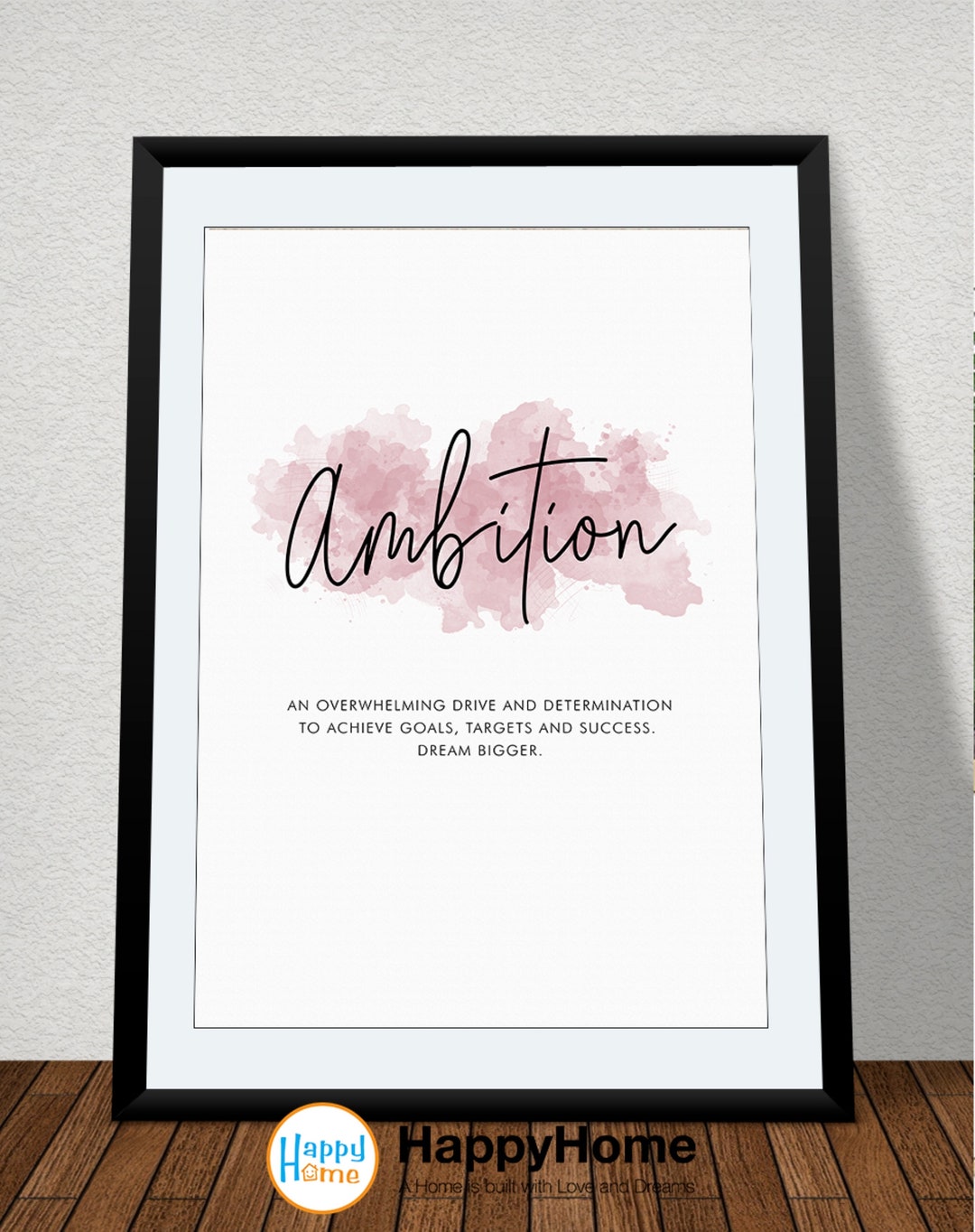 Ambition Definition Poster Motivational Wall Art | Inspirational Wall ...