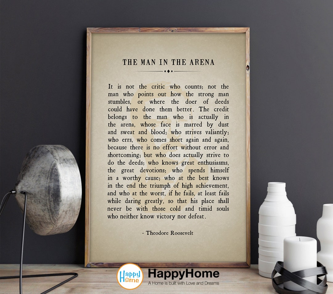 Theodore Roosevelt Quotes Poster Motivational Inspiration Quotes Wall ...