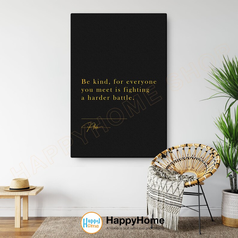 Plato Quote Wall Art Be Kind is Fighting A Harder Battle Motivational ...