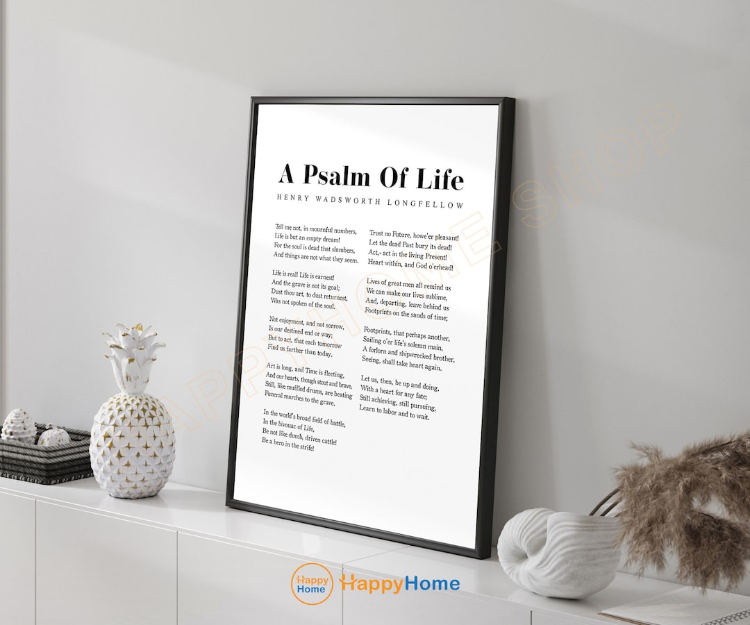A Psalm of Life Wall Art Henry Wadsworth Longfellow Poem Prints ...