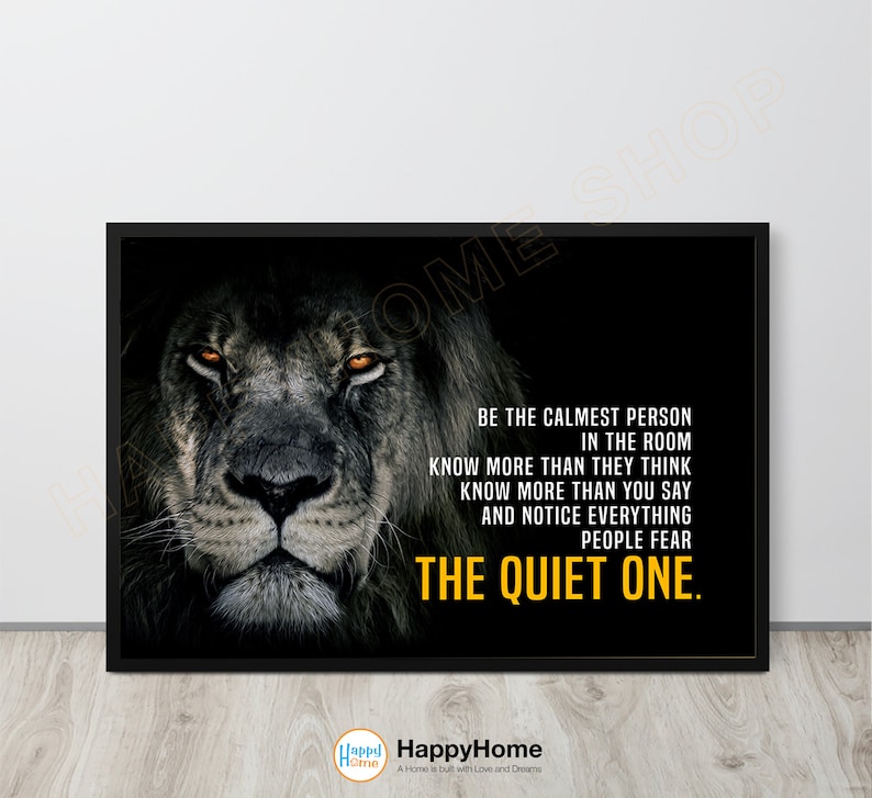 Lion Wall Art Be the Calmest Person in the Room Motivational - Etsy