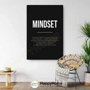 Mindset Definition Wall Art Motivational Wall Art | Inspirational ...