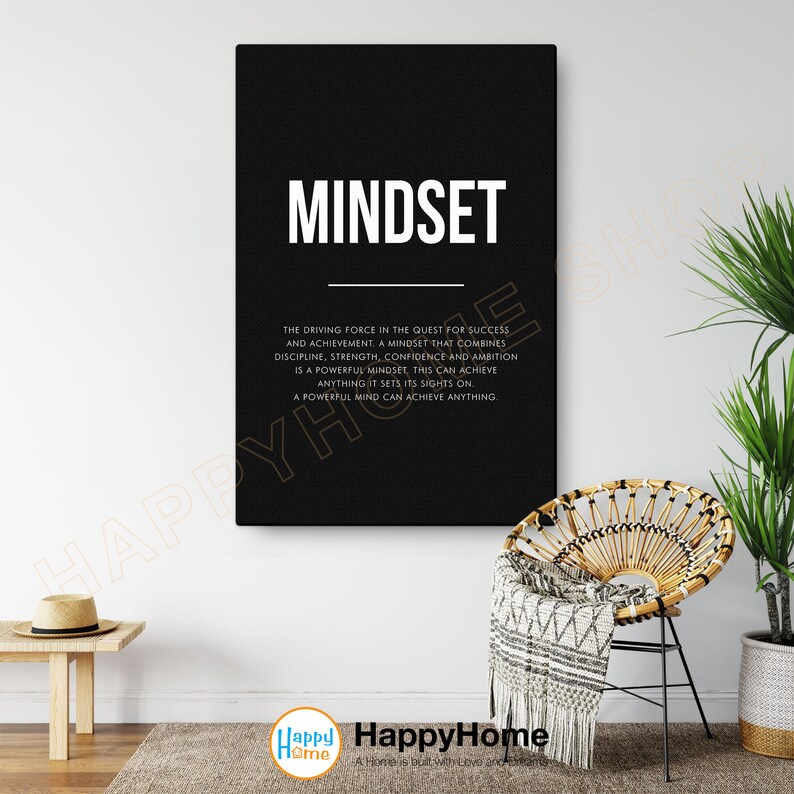 Mindset Definition Wall Art Motivational Wall Art - Etsy