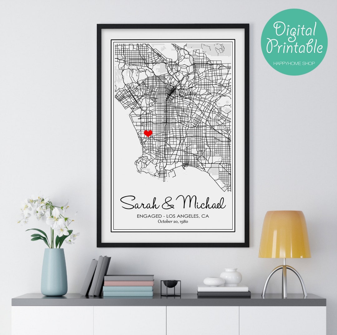 DIGITAL Printable Personalized Engagement Wall Art | Custom Printable ...