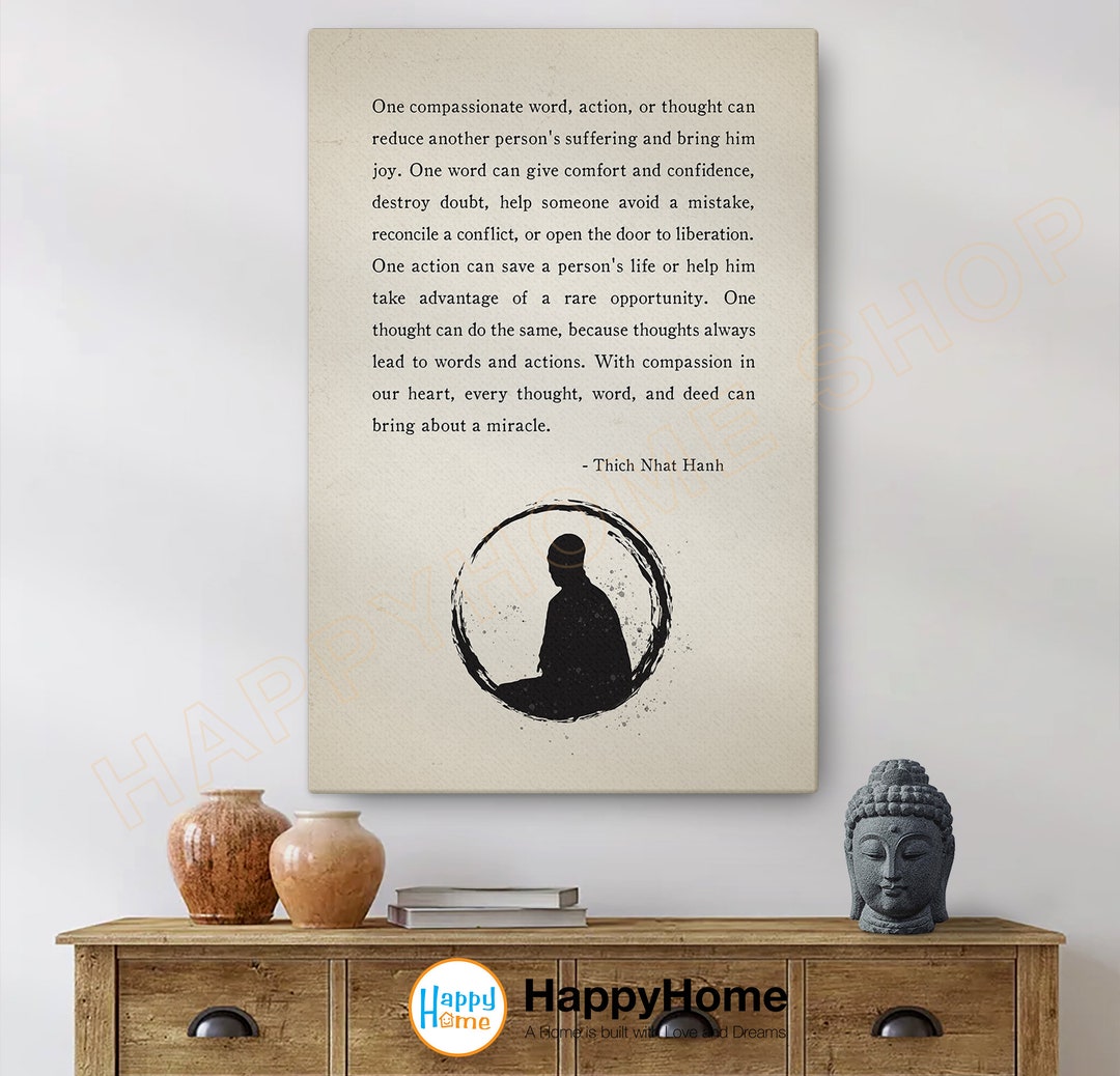 Thich Nhat Hanh Quote Wall Art Compassion Definition Motivational Quote ...