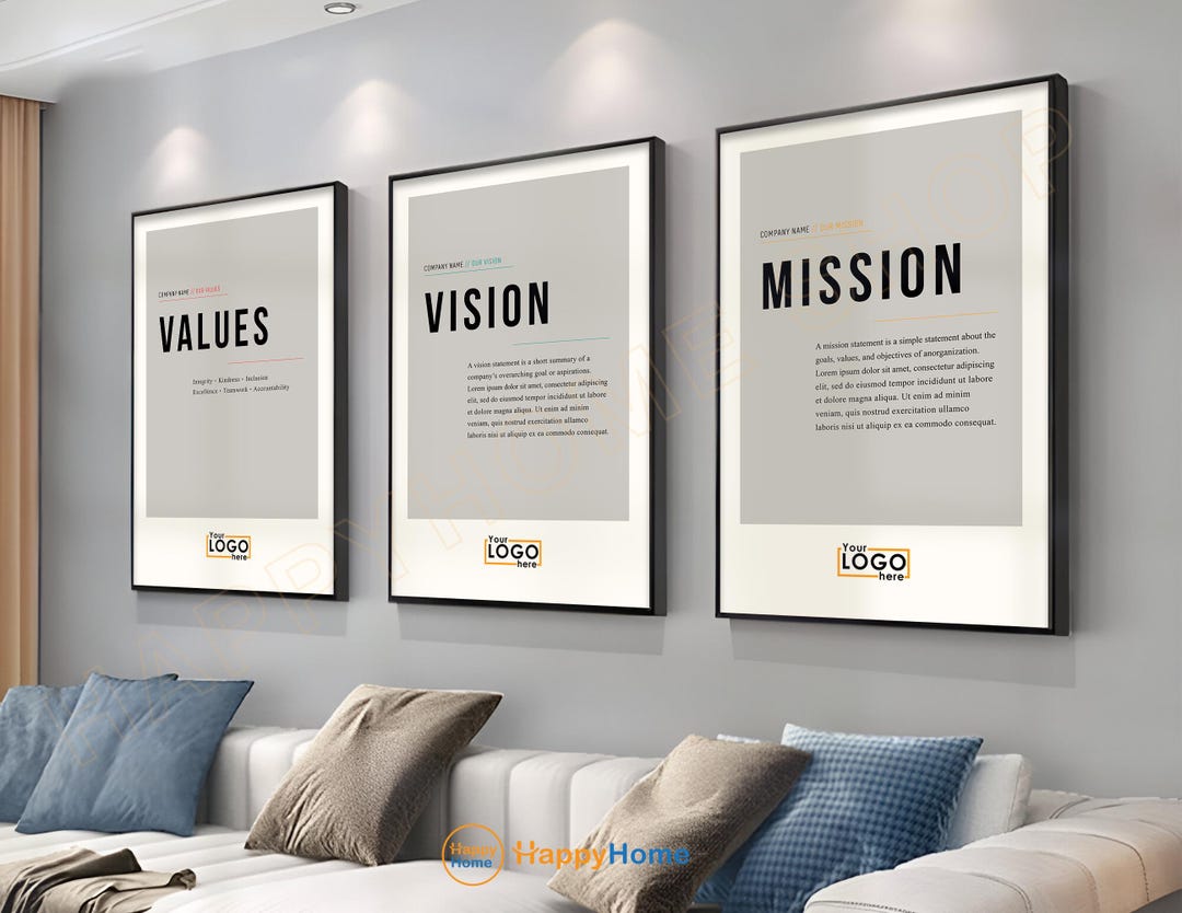 Personalized Business Statement Our Vision Our Mission Our Values Wall ...